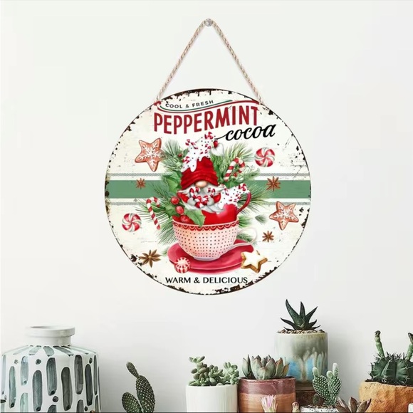 Holiday | Christmas Peppermint Cocoa Gnome In Mug Wooden Sign Candy ...